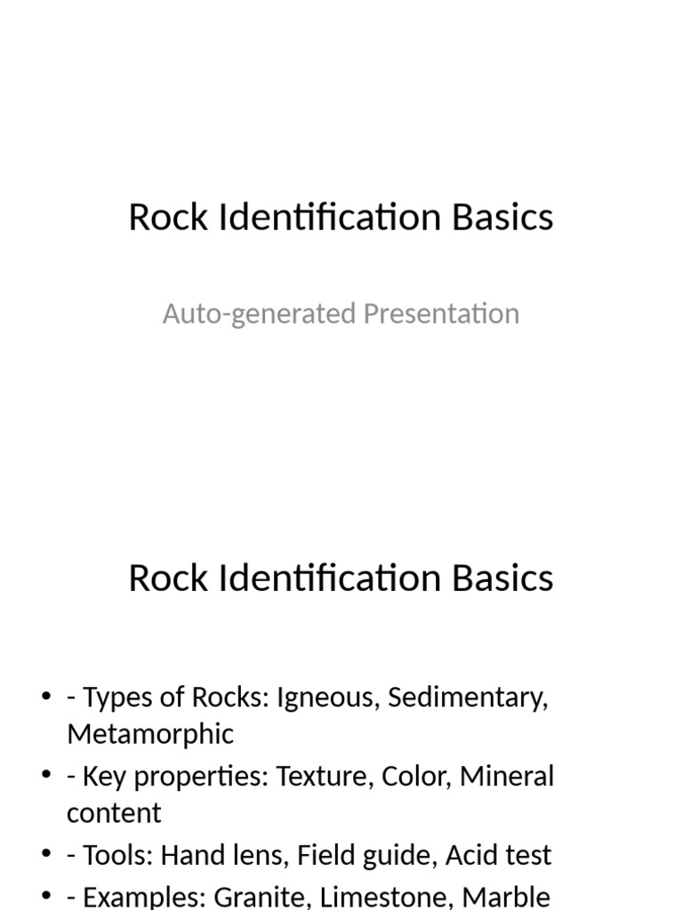 Rock Identification Basics | PDF