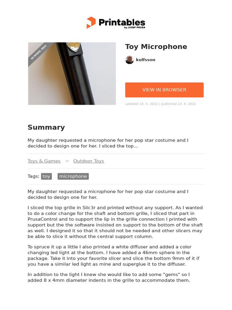 Toy Microphone | PDF