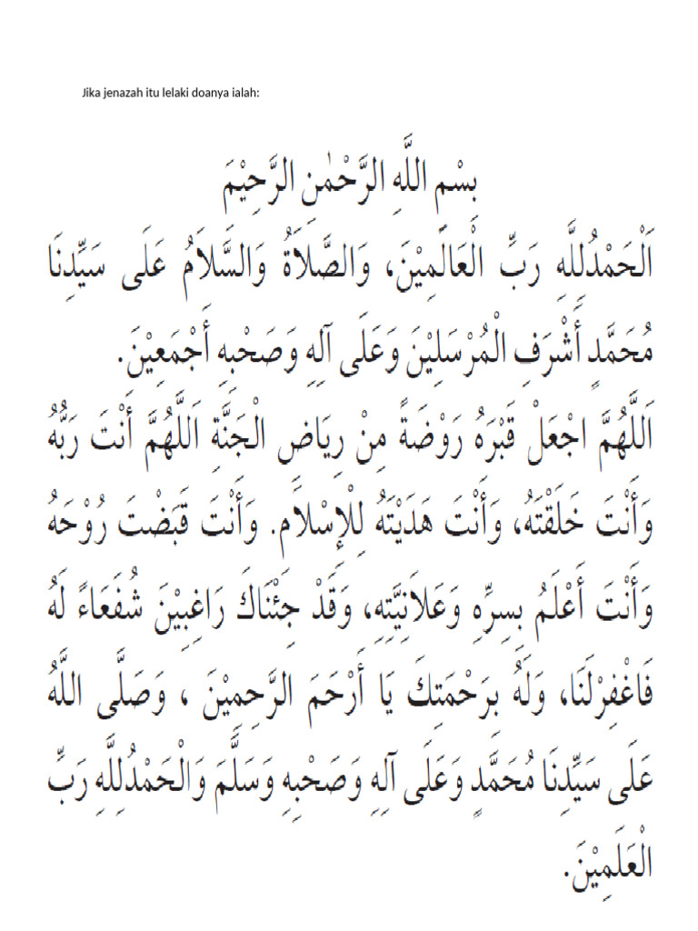 Doa Jenazah Lelaki | PDF