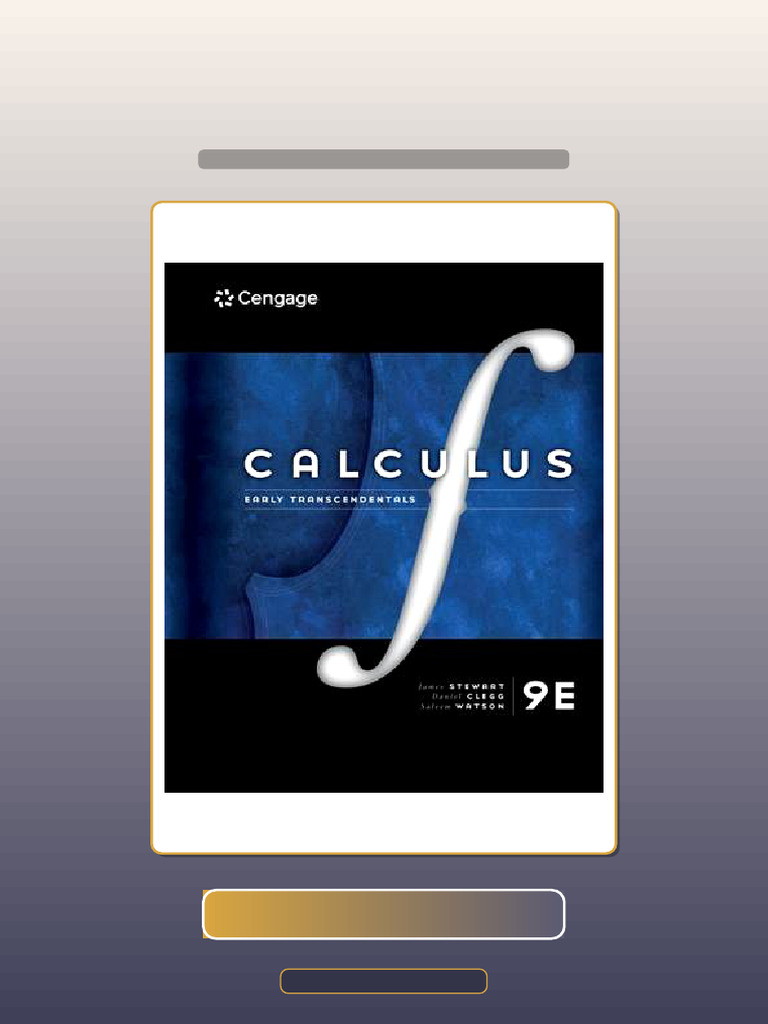 Single Variable Calculus Early Transcendentals 9th Edition Stewart