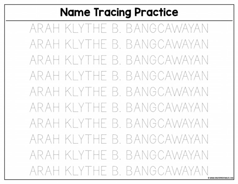 Name Tracing Practice EEE3 69D5 7FEB | PDF