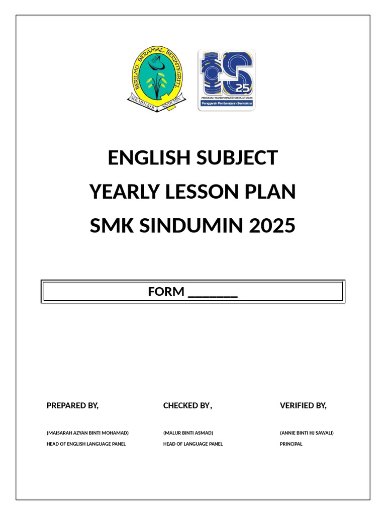 Yearly Lesson Plan Cover | PDF