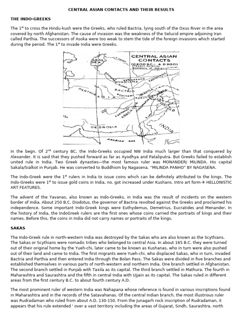 Central Asian Contacts and Their Results | PDF | Ancient India