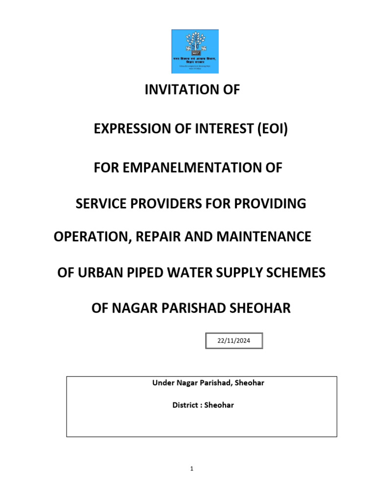 Invitation of Expression of Interest (Eoi) For Empanelmentation of NP ...