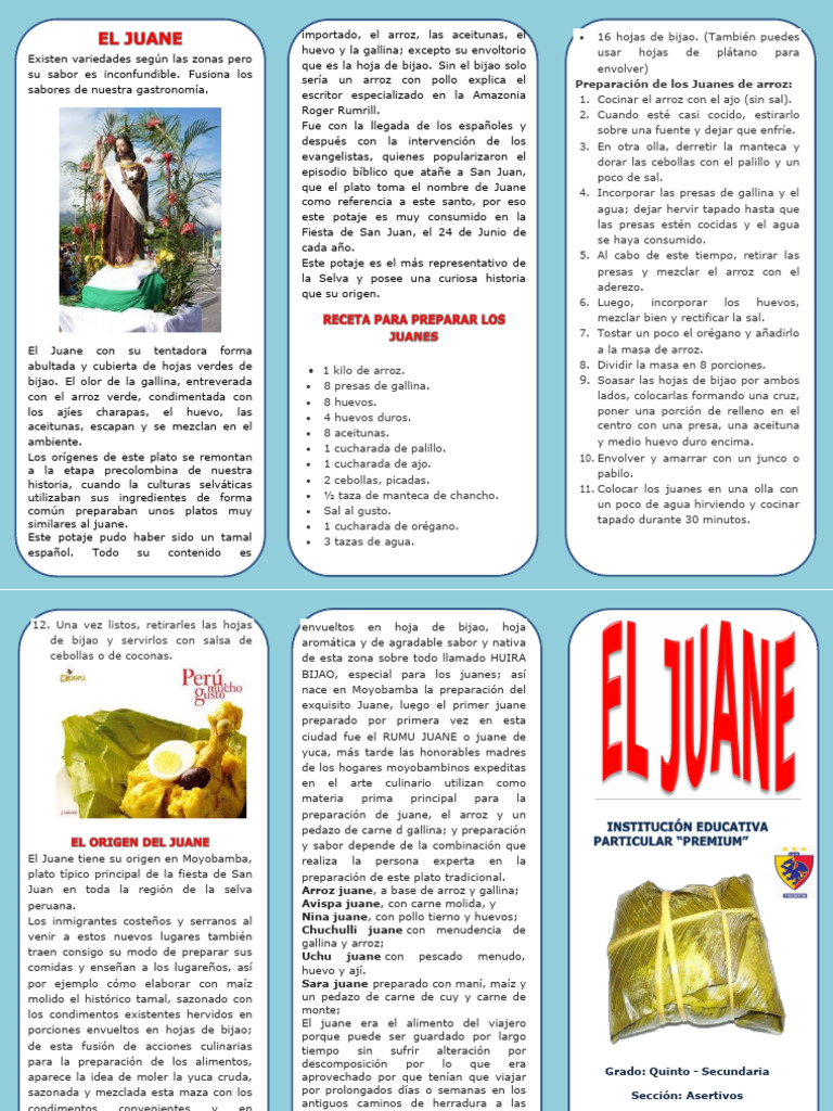 Receta Tradicional del Juane Peruano | PDF | Cocina latinoamericana ...