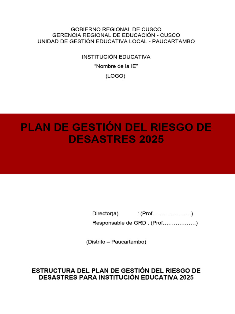 Modelo Plan GRD 2025 | PDF | Radiación | Relámpago