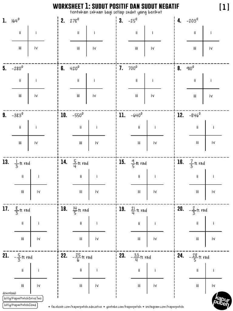 Worksheet KSSM AddMaths Bab 6 Fungsi Trigonometri Form 5 | PDF