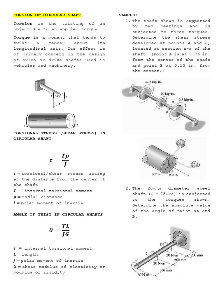Torsional Moments in Circular Shafts | PDF | Axle | Torque