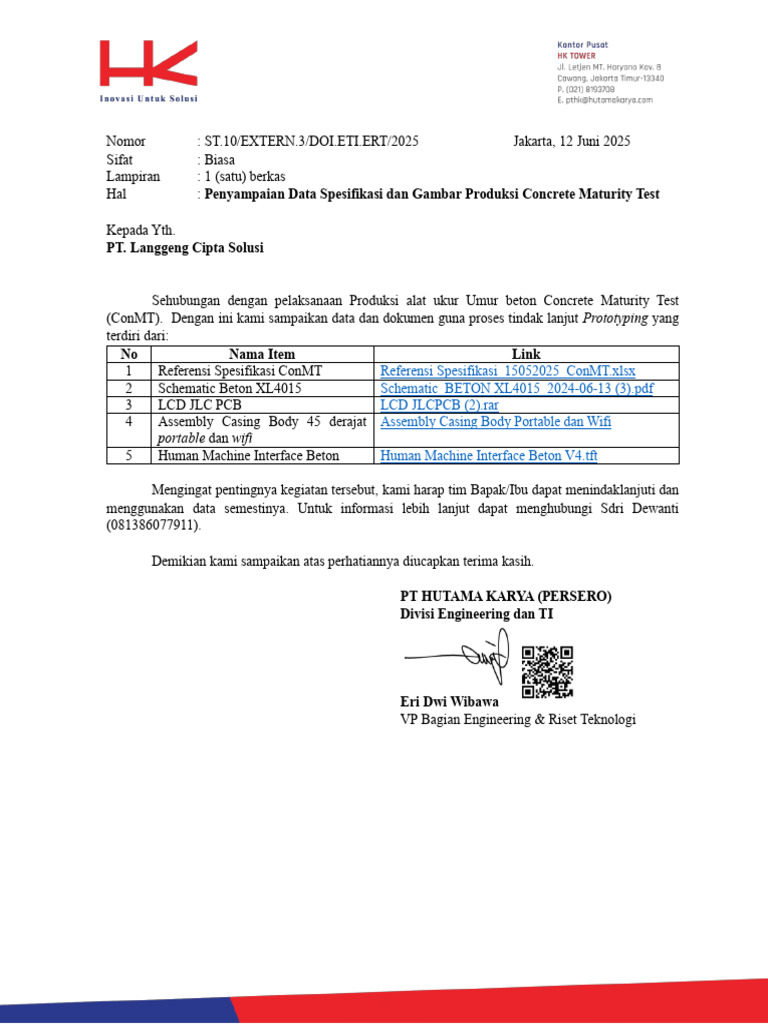 Data Spesifikasi Concrete Maturity Test | PDF