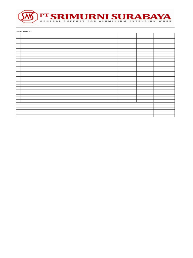 Form Penawaran Wisma 47 REV 6 CW + Kaca Double Glass REV 2 BQ Item | PDF | Glass Art | Glass ...