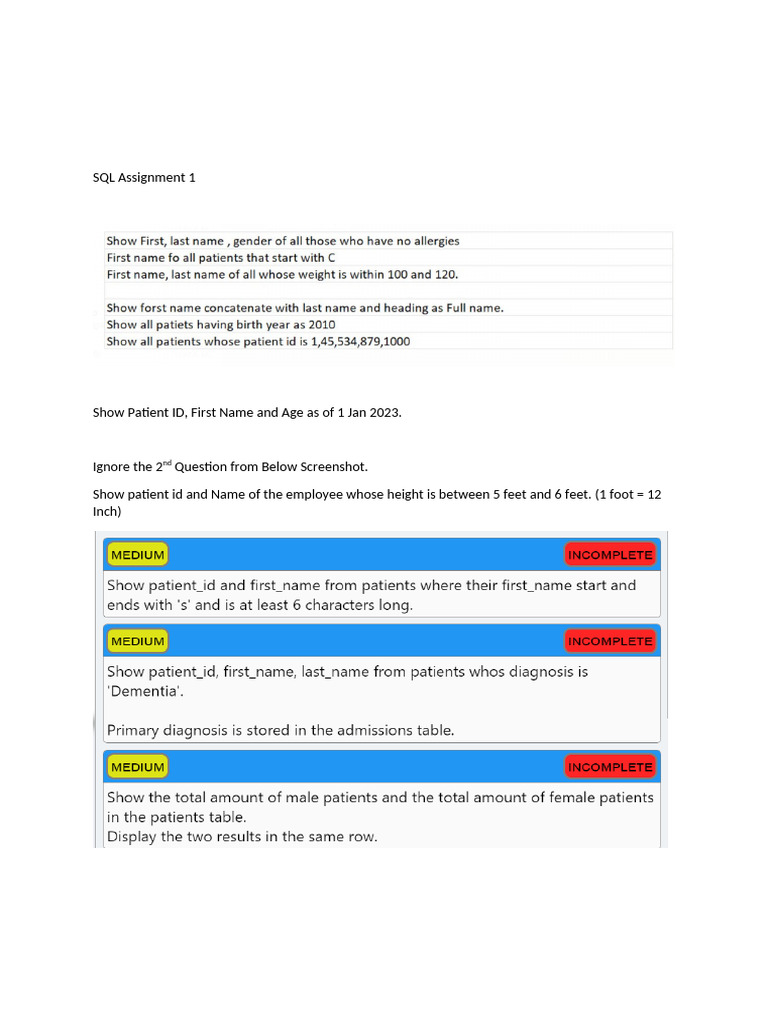 Assignment SQL 1 | PDF