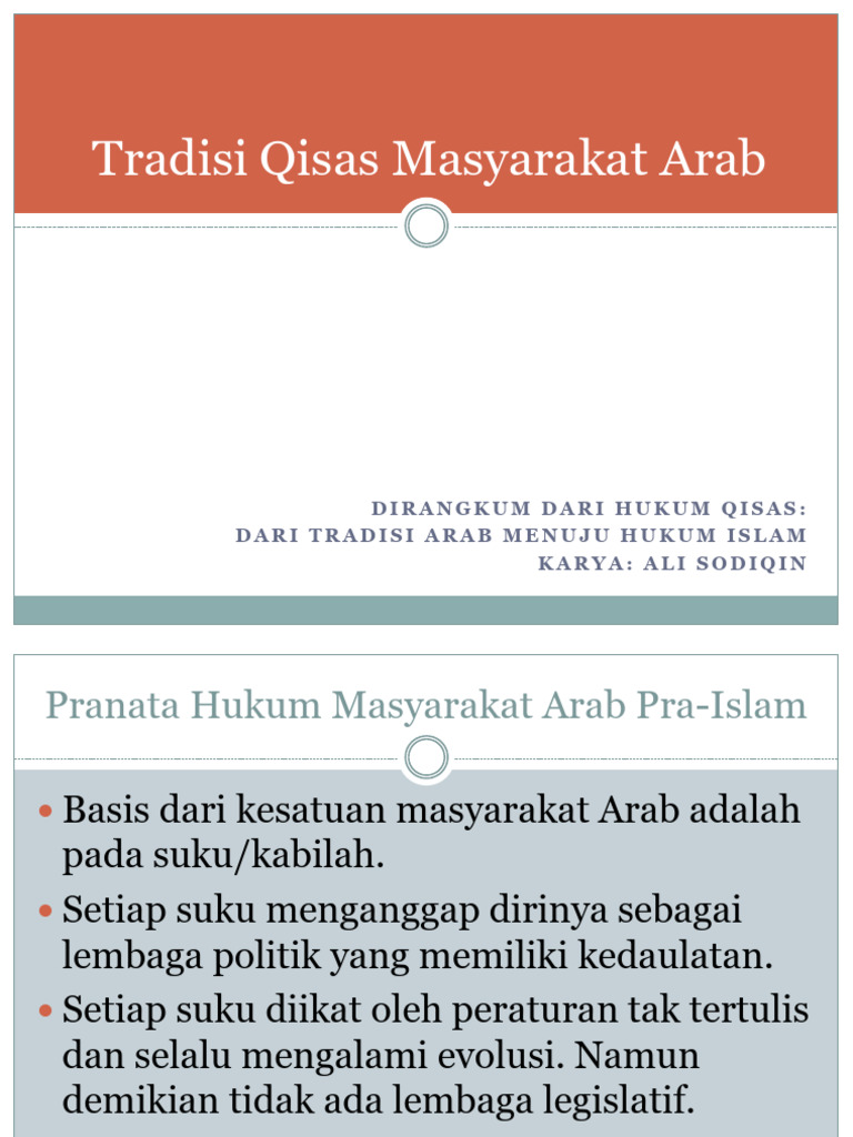 Tradisi Qisas dalam Hukum Arab Pra-Islam | PDF