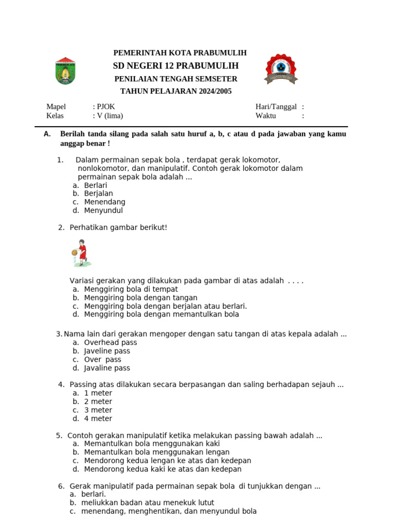 PTS Pjok Kelas 5 | PDF