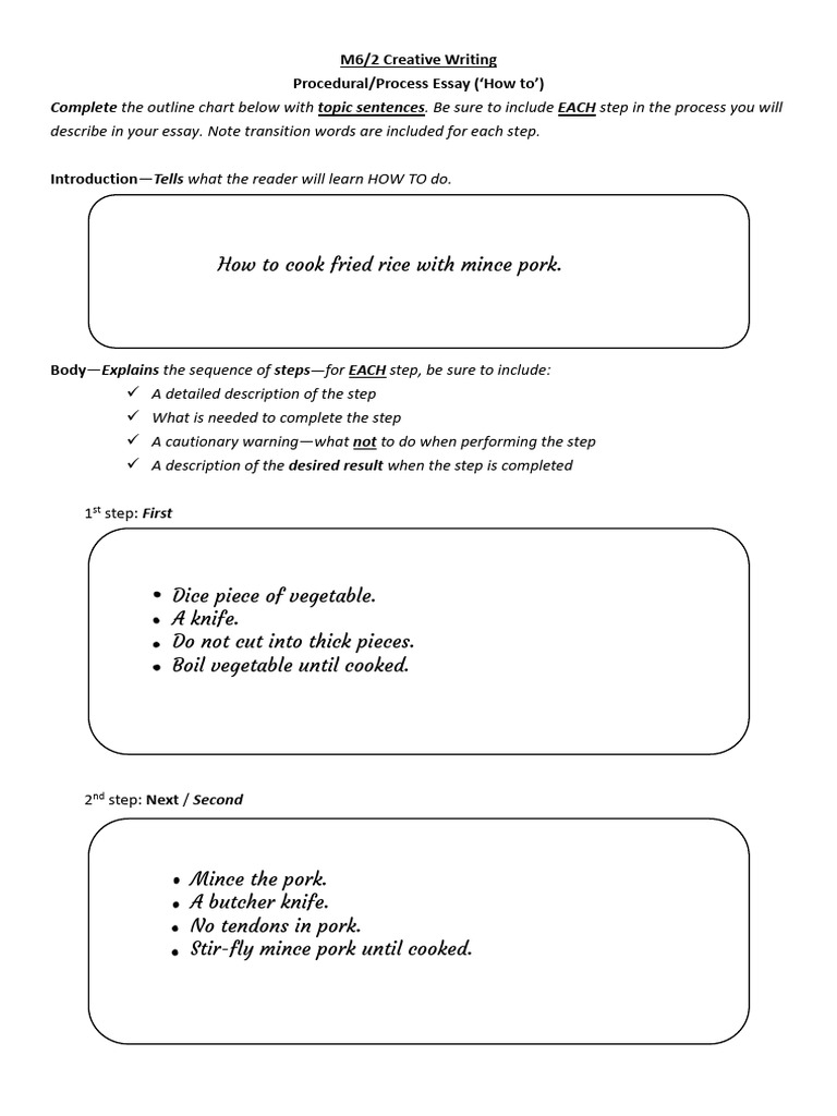 Procedural Essay Outline | PDF