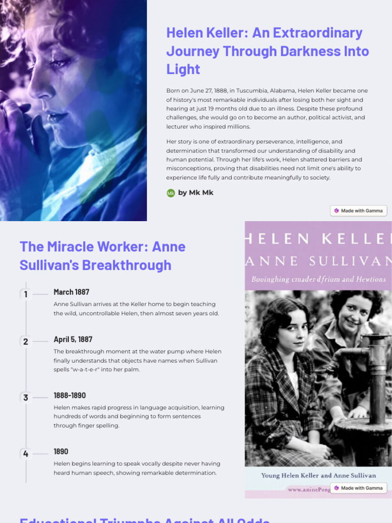 Helen Keller: Triumph Over Adversity | PDF | Helen Keller