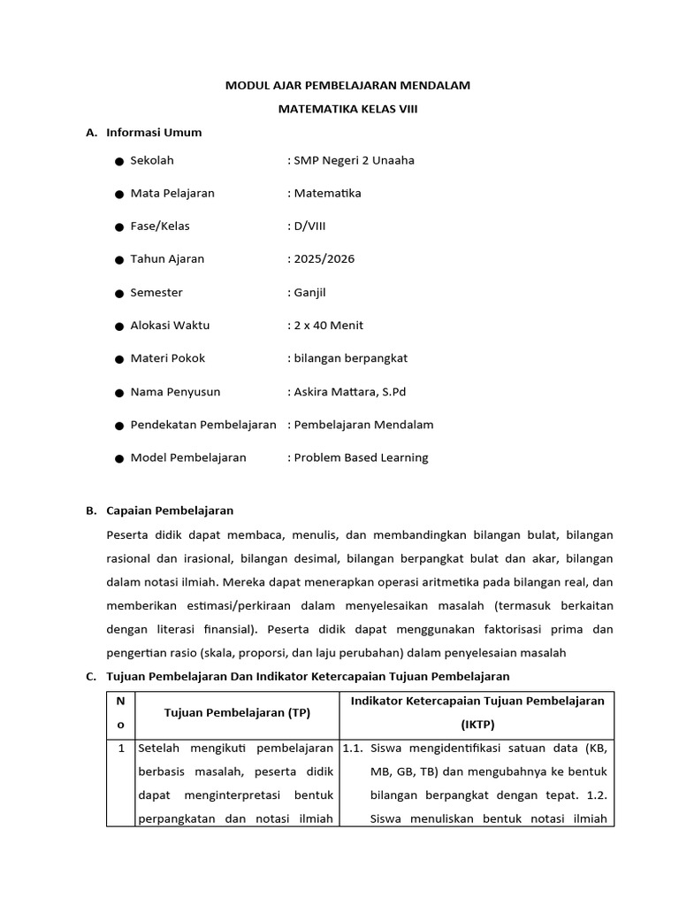 Modul Ajar Ukin PPG 2025 | PDF