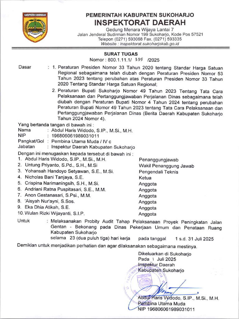 Jul - SPT Probity Audit Gentan Bekonang | PDF