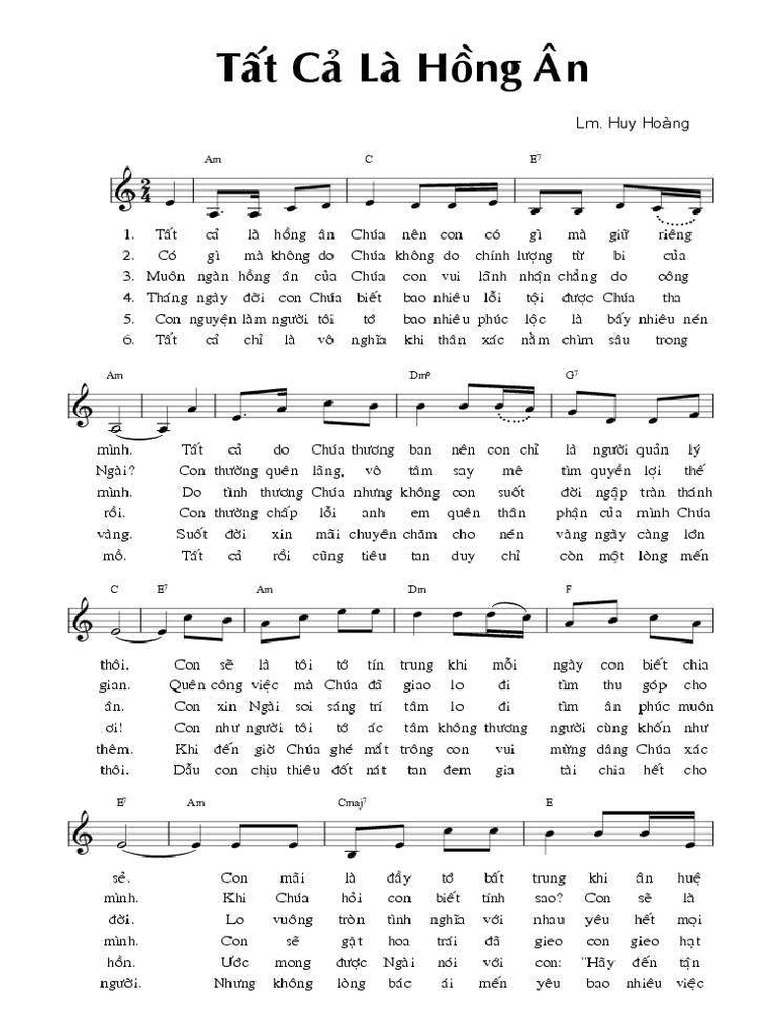 Tat CA La Hong An - Lm. Huy Hoang - Chua Chon - Chua Chon0001 | PDF