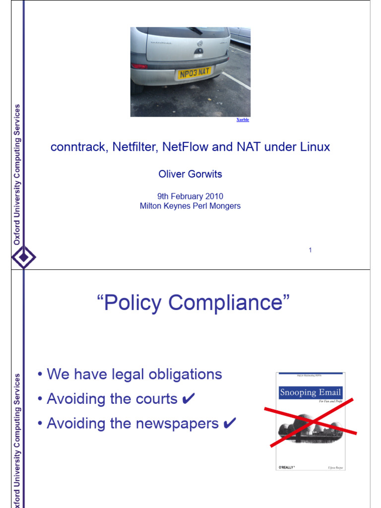Oliver Gorwits Conntrack Netfilter Netflow Nat Linux | PDF | Computer Networking | Data Transmission