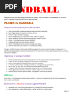 Basic Skills in Handball | PDF | Sports | Games Of Physical Skill