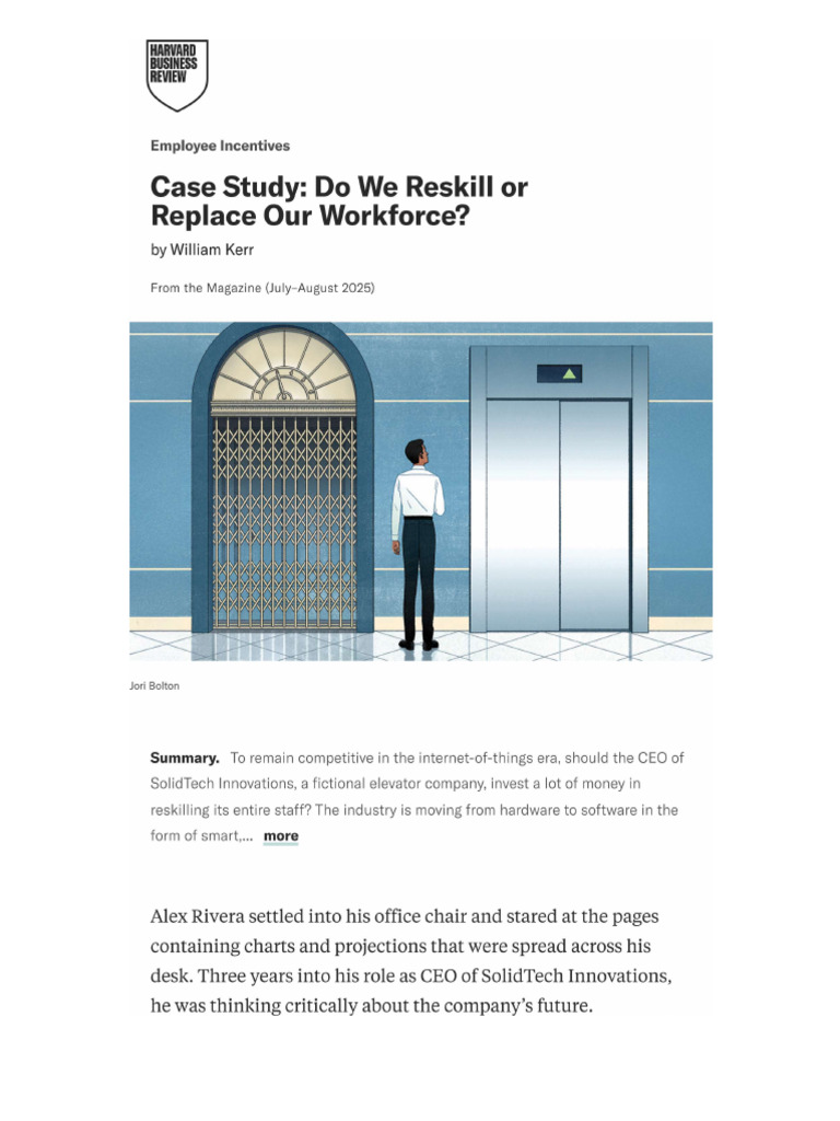 Case Study - Do We Reskill or Replace Our Workforce | PDF | Employment | Employee Retention