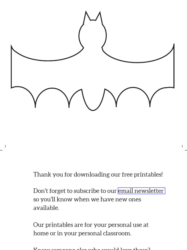 Bat Craft Printable Template | PDF