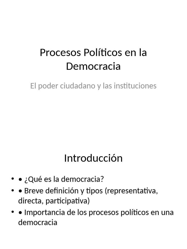 Procesos Politicos en La Democracia | PDF