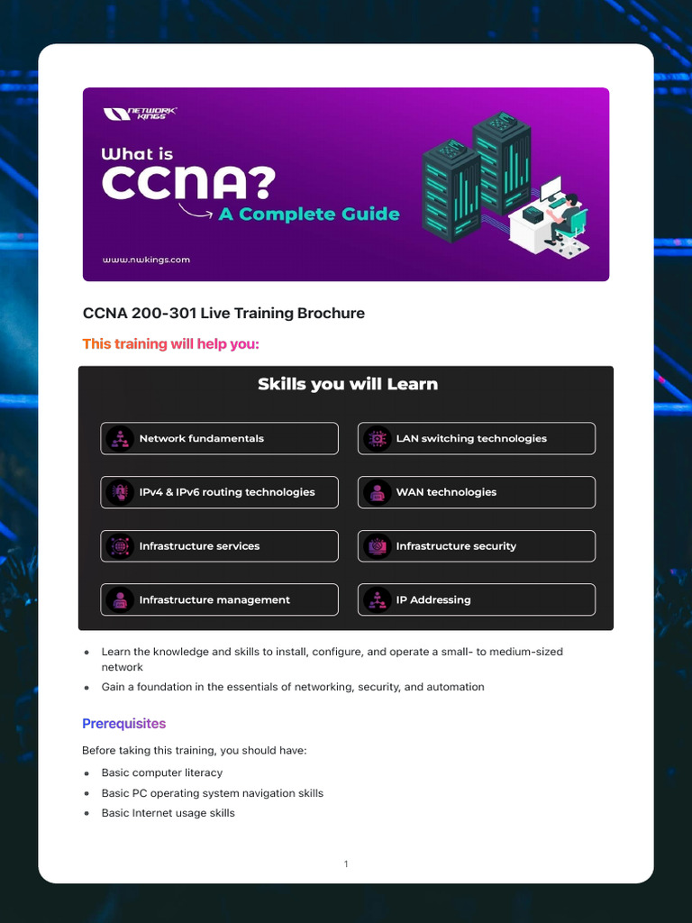 CCNA 200-301 Live Training Brochure | PDF | Computer Network | Cisco Certifications