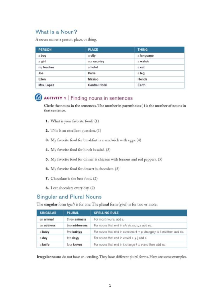 Understanding Nouns in English | PDF