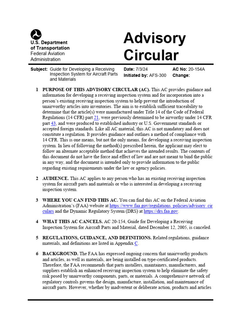 Advisory Circular: Federal Aviation Administration | PDF | Dangerous Goods