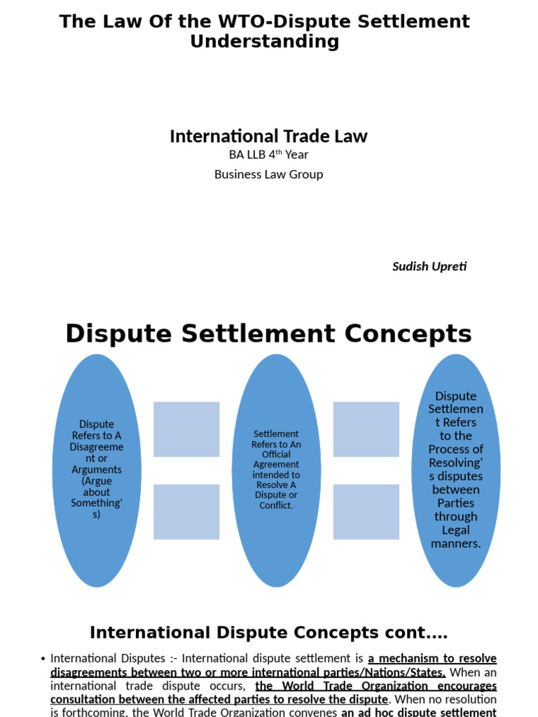 The Law of WTO-Dispute Settlement Understanding-1 | PDF | Mediation ...