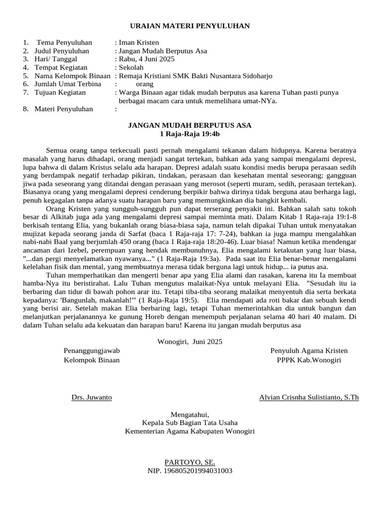 Uraian Materi Penyuluhan 04.6.2025 | PDF