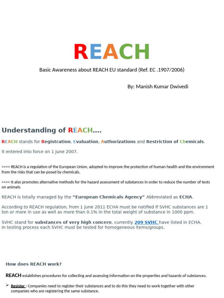 REACH Compliance Overview and Process | PDF | Safety | Occupational ...