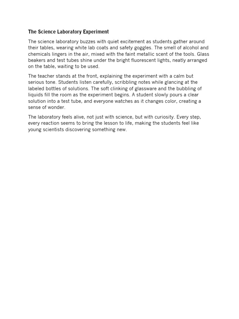 The Science Laboratory Experiment | PDF