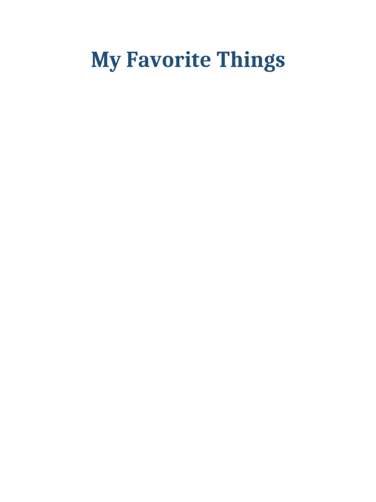 My Favorite Things Template | PDF