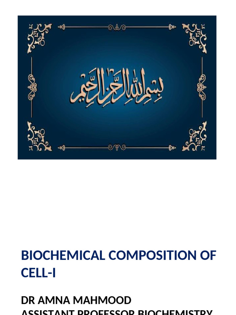 Biochemical Composition of Cell-1 | PDF | Endoplasmic Reticulum ...