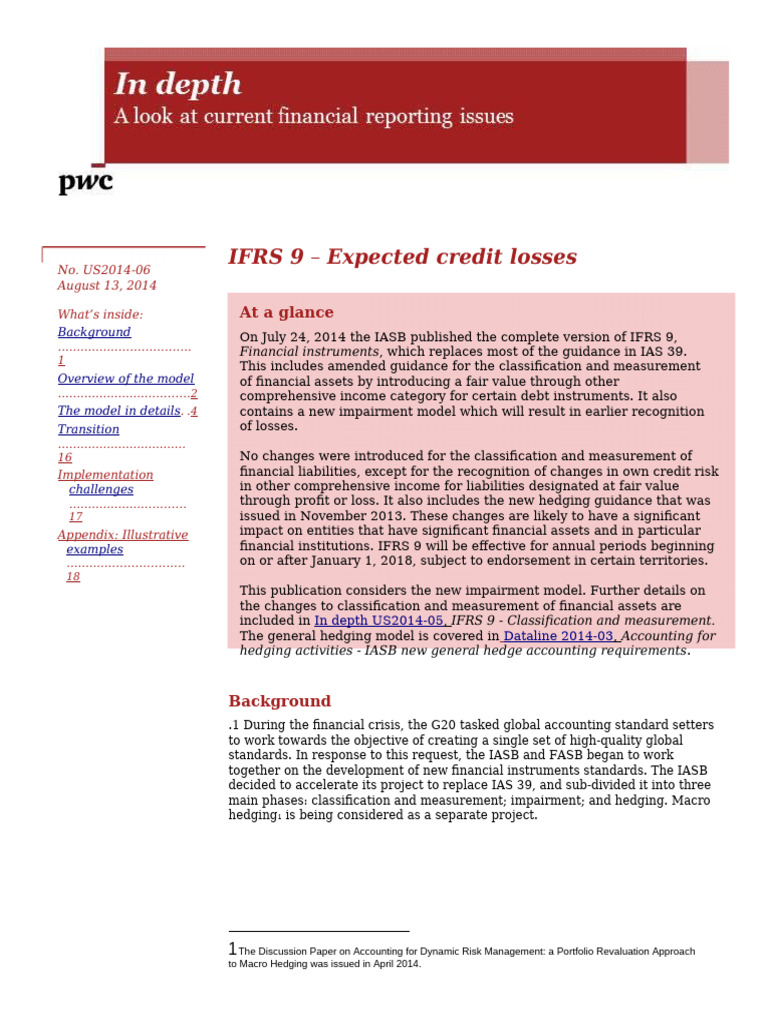 IFRS 9 - Expected Credit Losses | PDF | Accounting | Financial Risk