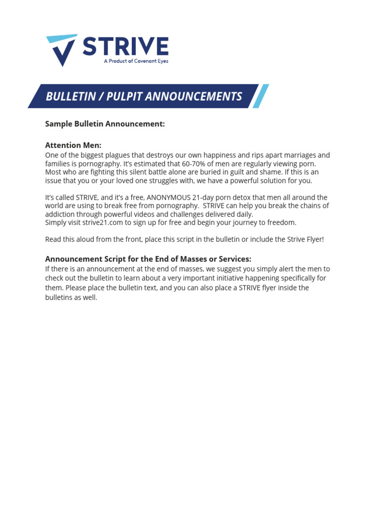 DIGITAL STRIVE Bulletin - Pulpit | PDF