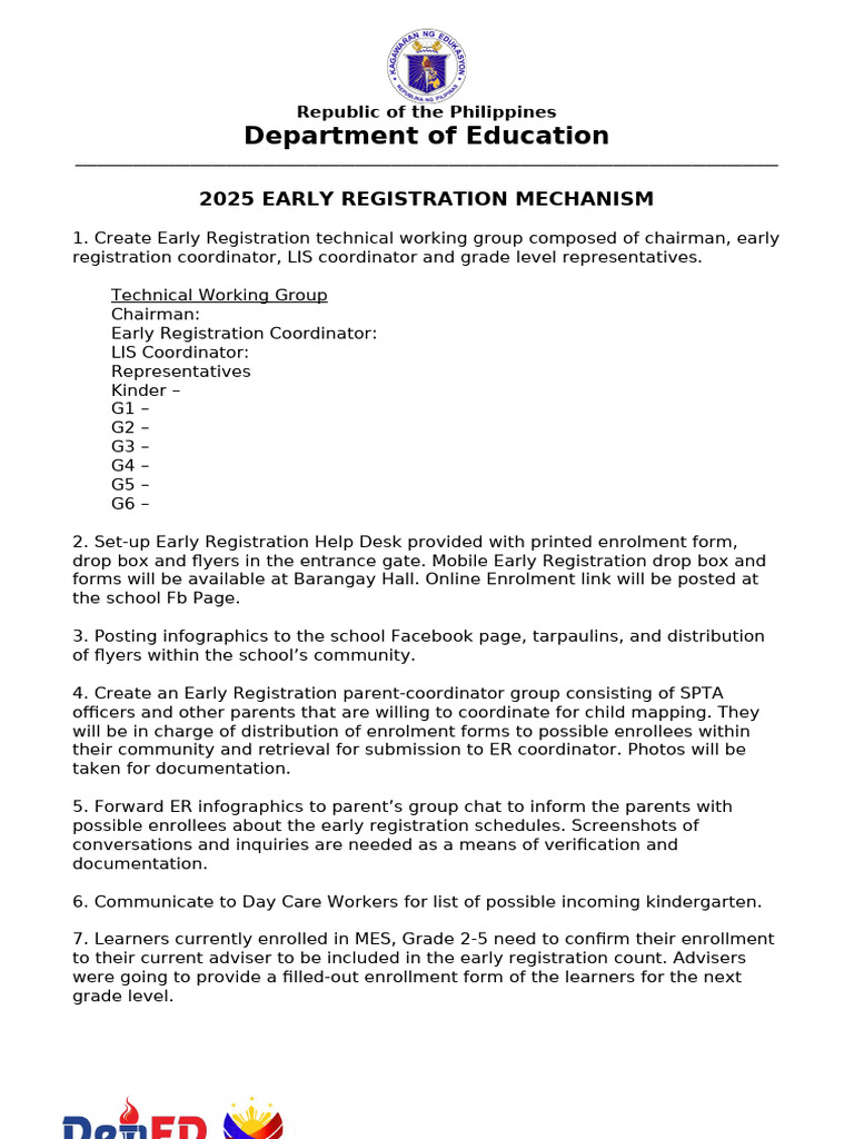 2025 Early Registration Guidelines Philippines | PDF | Chess | Chess Theory