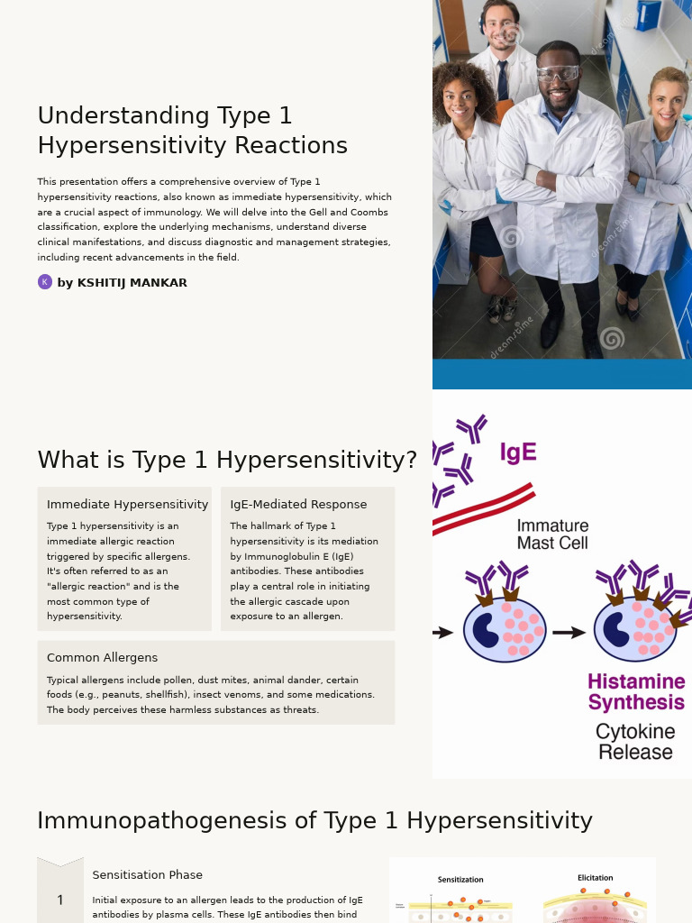Understanding Type 1 Hypersensitivity Reactions | PDF | Allergy | Allergen