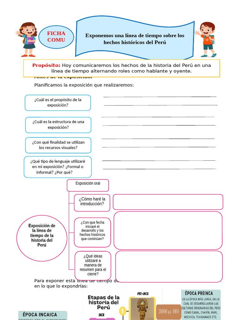 Ficha Comu Mier 23 Exposicion Linea de Tiempo | PDF | Comunicación humana | Lingüística