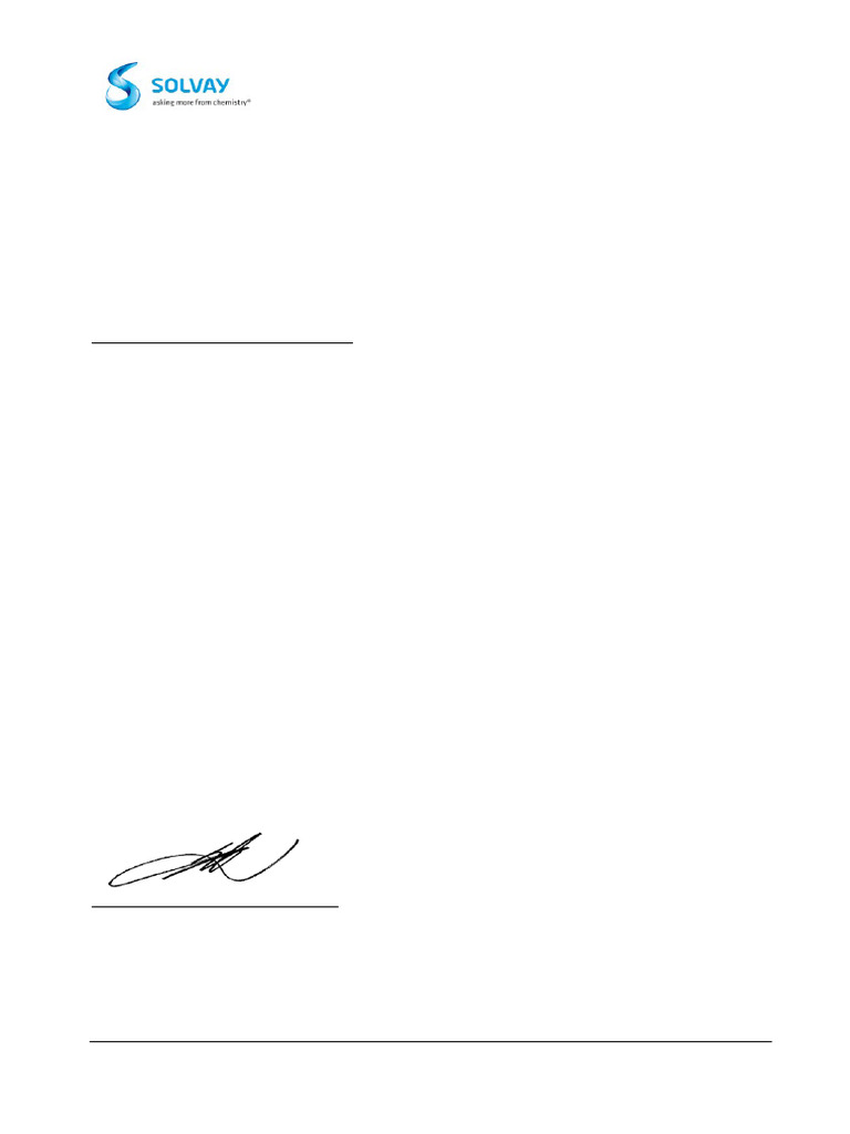 Food Grade Statement - Solvay | PDF