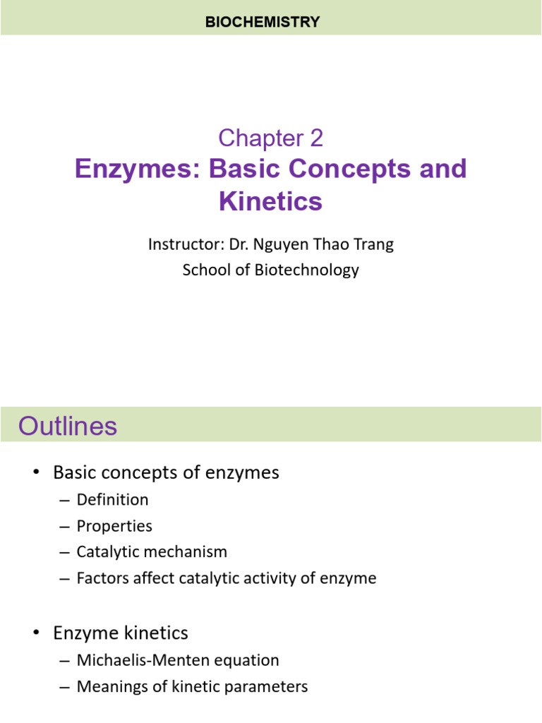 Chapter 2 - Enzyme - Basic Concepts and Kinetics | PDF | Enzyme Inhibitor | Enzyme Kinetics
