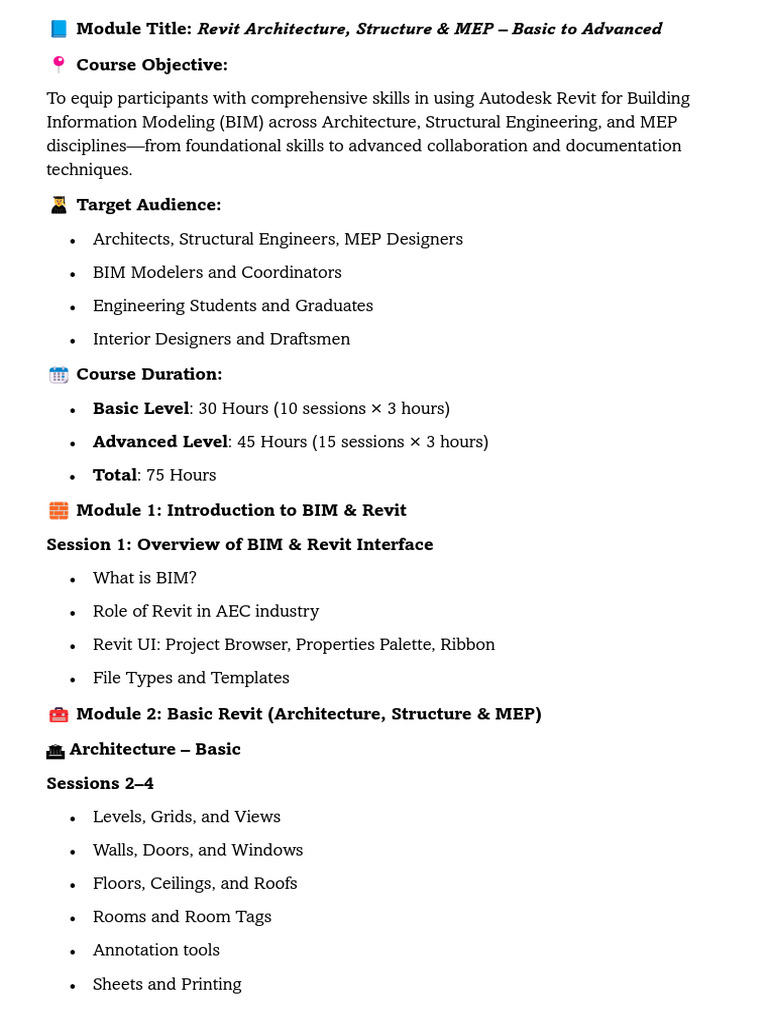Revit Basic To Advanced | PDF | Autodesk Revit | Building Information ...