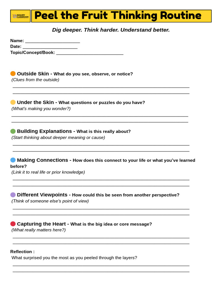 Peel The Fruit Routine (Thinking Routine) | PDF