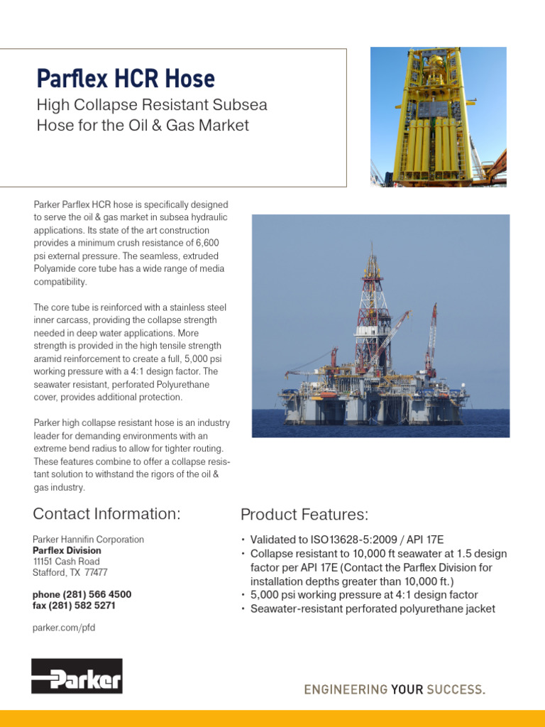 4900 HCR Collapse Resistant Subsea Hose | PDF | Hose | Materials