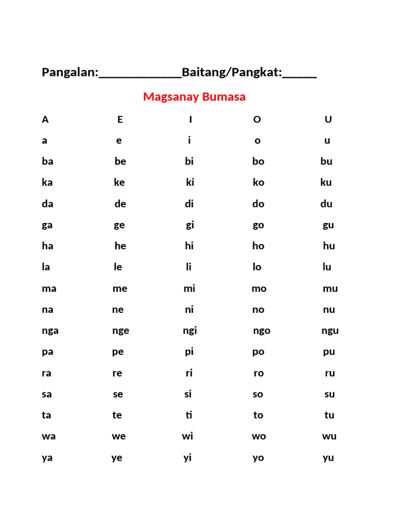 Magsanay Bumasa | PDF