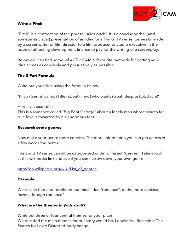 Write A Pitch | PDF