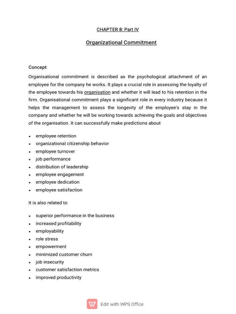 Understanding Organizational Commitment | PDF