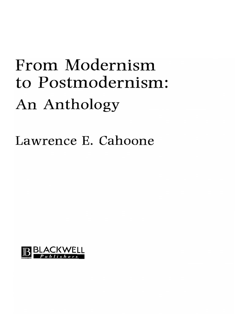 Cahoone - Introduction - WK 1 | PDF | Postmodernism | Existentialism